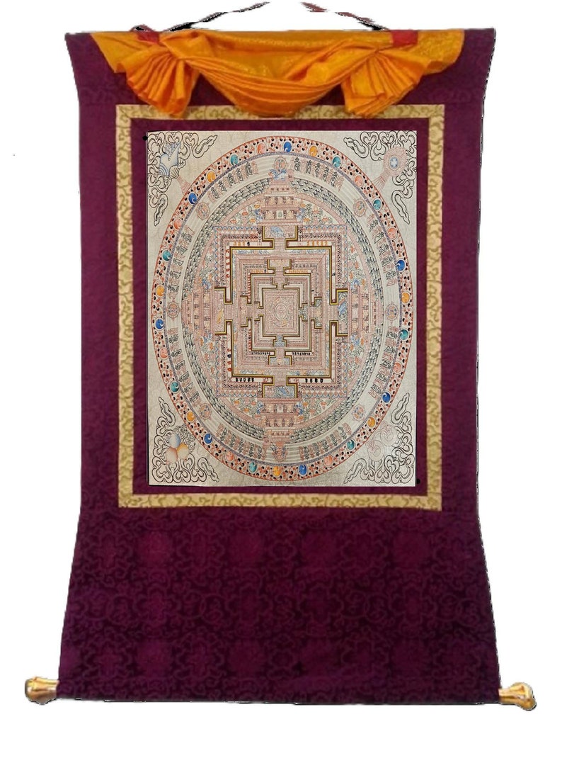 341. Silver Kalachakra Mandala Thangka: Buddhist Wheel of Time Art - Etsy