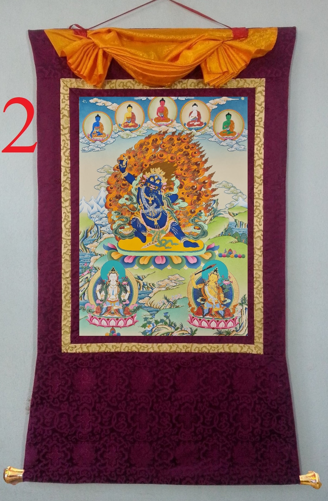 50. Vajrapani Thangka (thanka). Free Brocade / Free Shipping. - Etsy