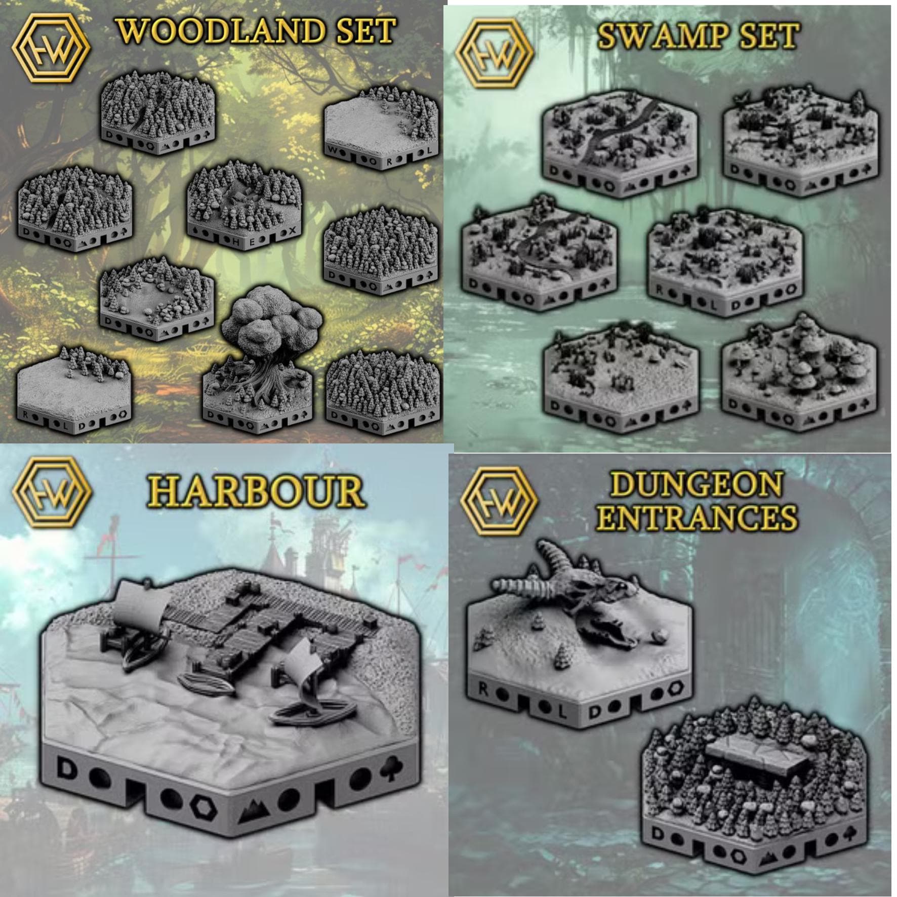 Hexagon Terrain Piece Map Making Modular Wargames Rpgs - Etsy