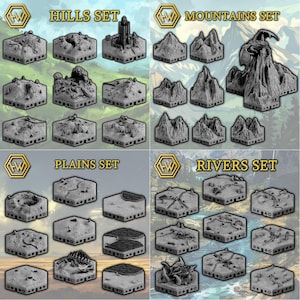 Hexagon Terrain Piece Map Making Modular Wargames Rpgs - Etsy