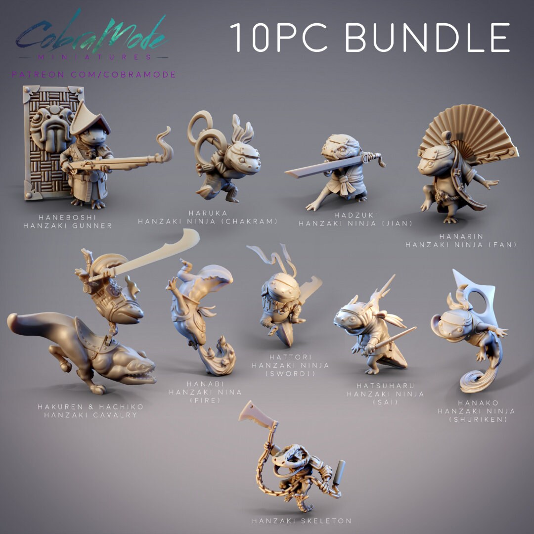 Hanzaki Salamander Bundle Ashigaru Miniatures for Dungeons and Dragons ...