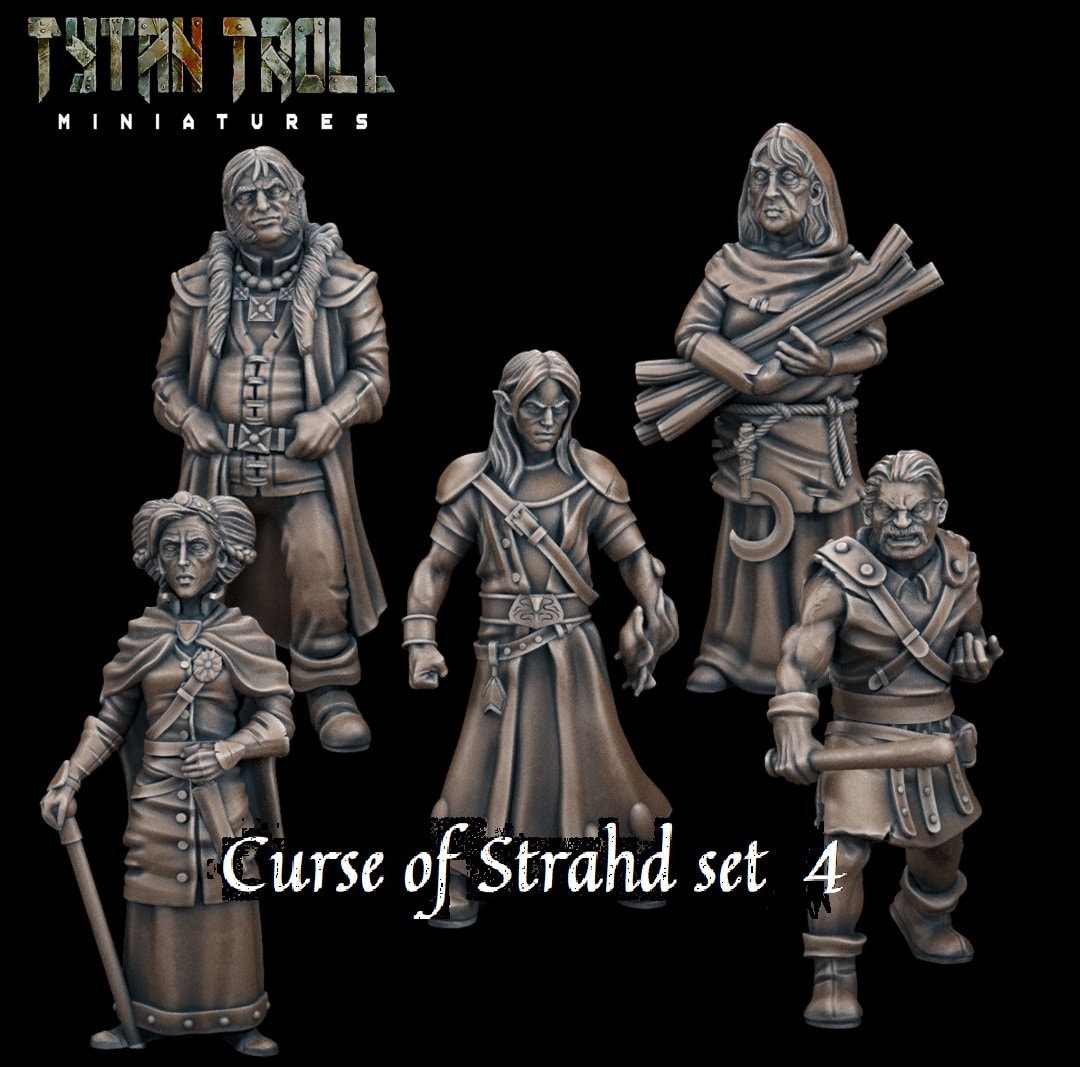 NPC Characters Curse of Strahd Set 4 Models for RPG Wargames - Etsy