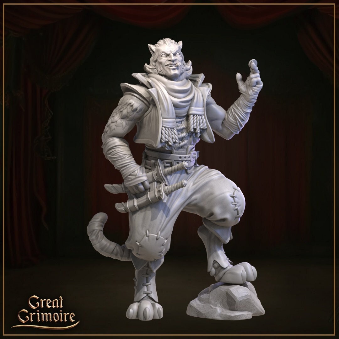 Mr Cat Kitsune Catman Tabaxi Miniature Great Grimoire Table Top Games ...