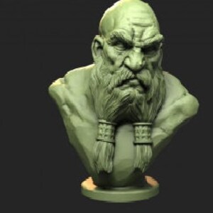 Dwarf Bust, Model for Painting and Collections, Table Top Games ...