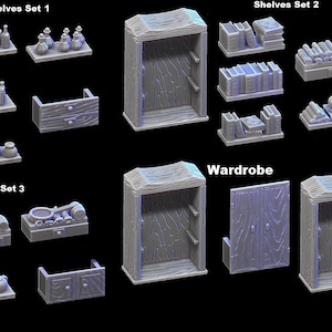 Bookcase Wardrobe Furniture Props Models for RPG Wargames, Npcs - Etsy UK