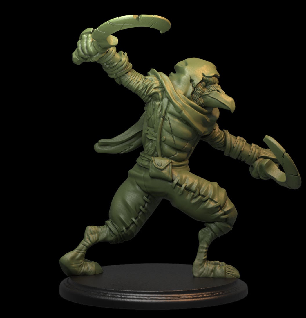 Bird man Kenku characters for RPGs tabletop games Dungeons & | Etsy