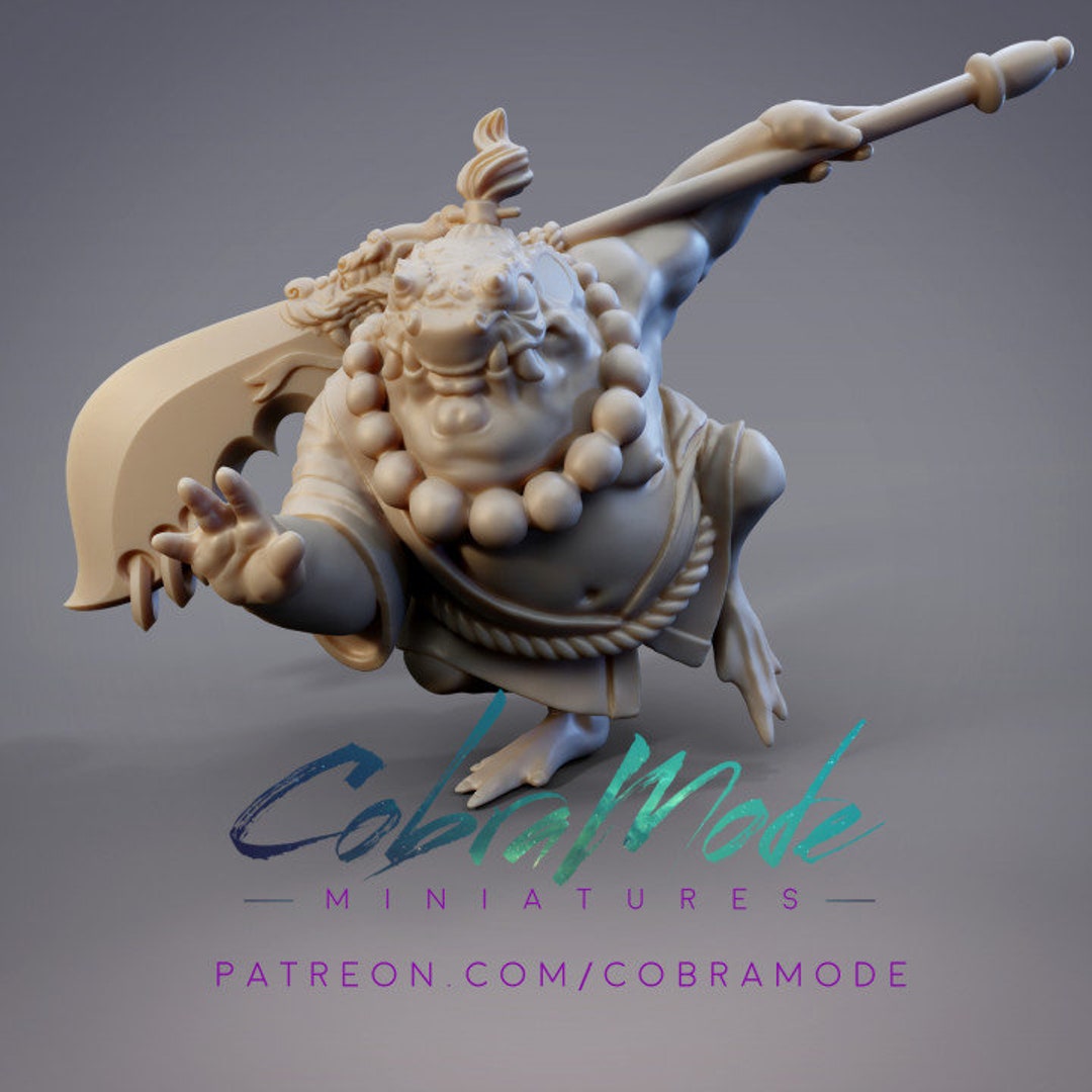 Hikimoto, the Hikiga Bruiser Toad Man Miniature for Dungeons and ...