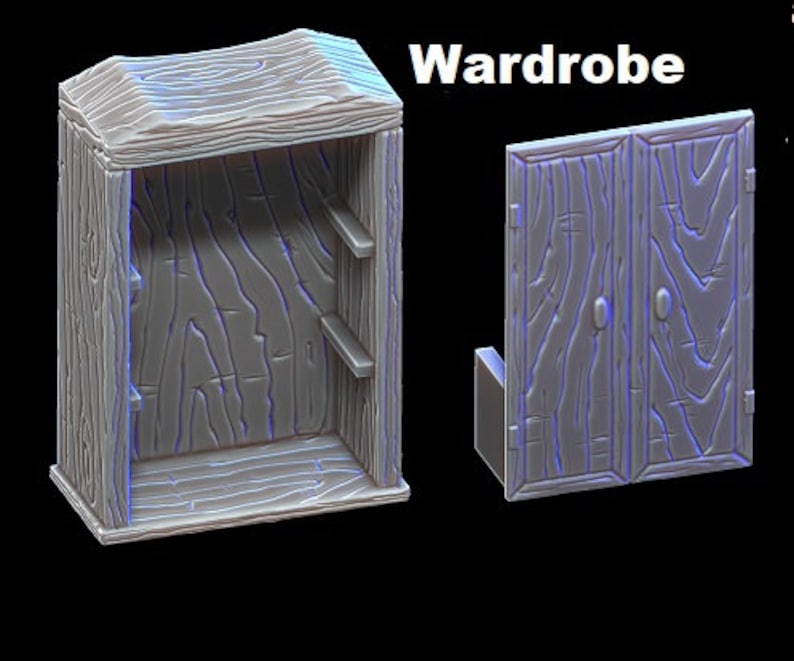 Bookcase Wardrobe Furniture Props Models for RPG Wargames - Etsy