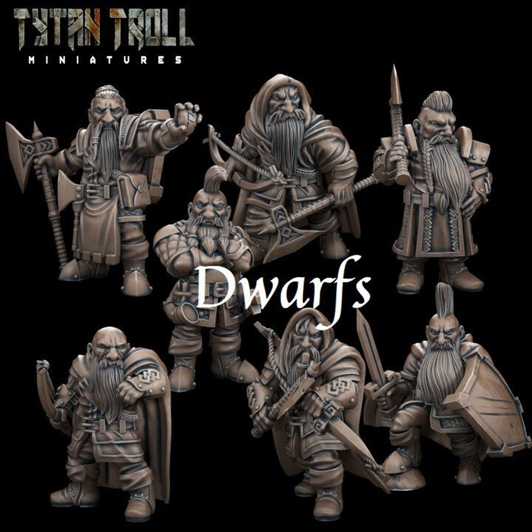 Dwarf Fighters Soldiers Models for RPG, Wargames, Npcs Strahd - Etsy