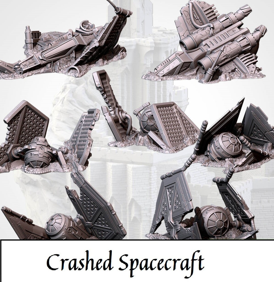 Crashed Spacecraft for Wargaming Terrain Rpg Dnd Legion - Etsy