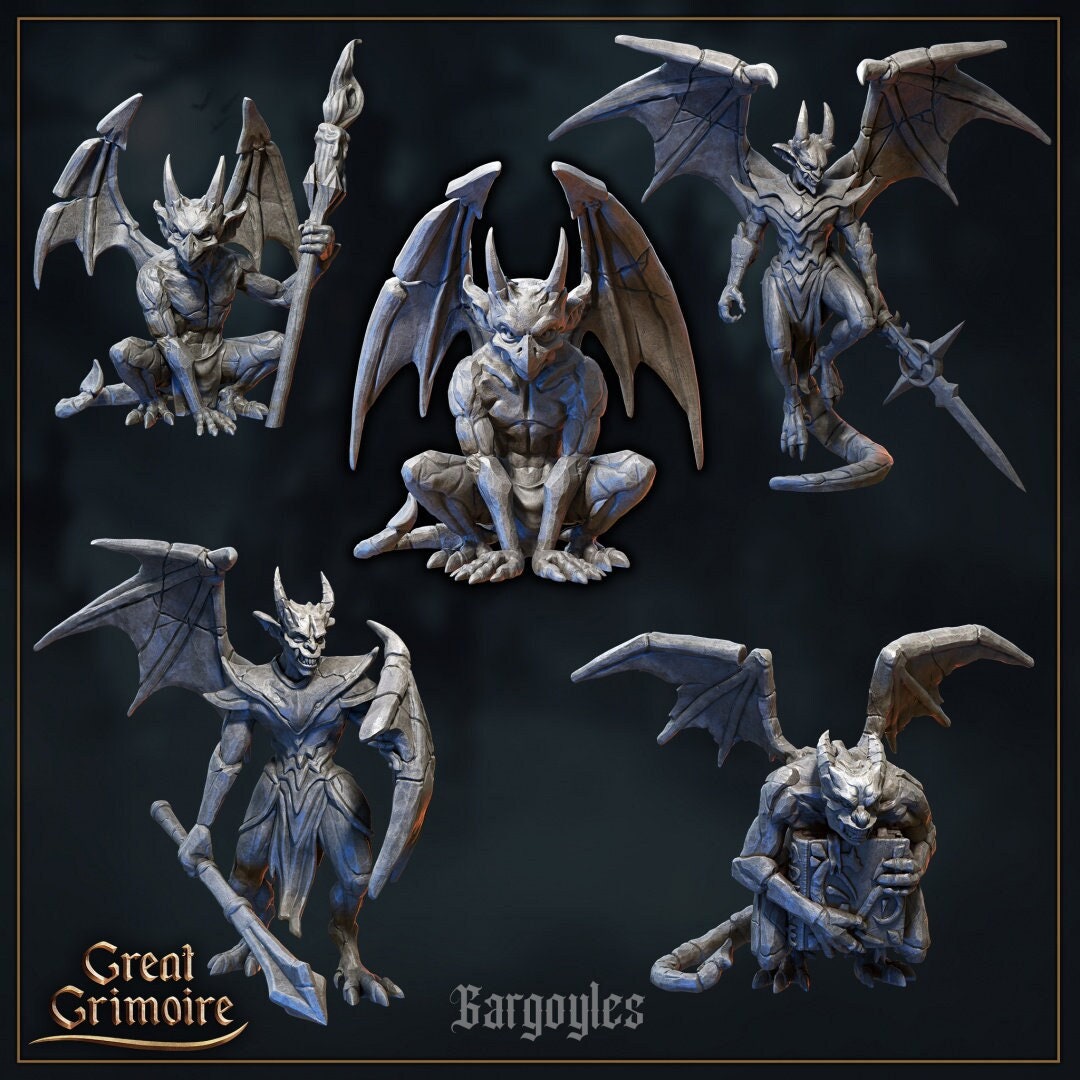 Gargoyle Miniature Monsters for Table Top Games, Painting Wargames Dnd ...