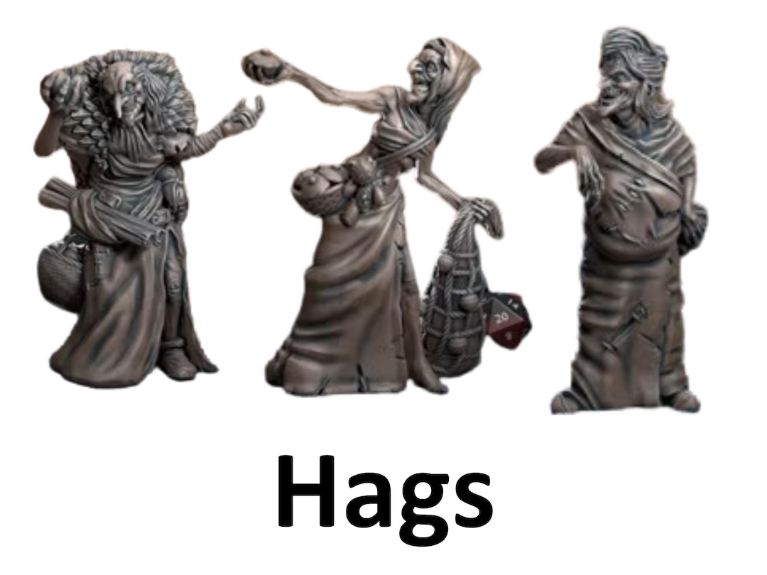 3 Hags Witches NPC Characters Curse of Strahd Set 3 Models for RPG ...