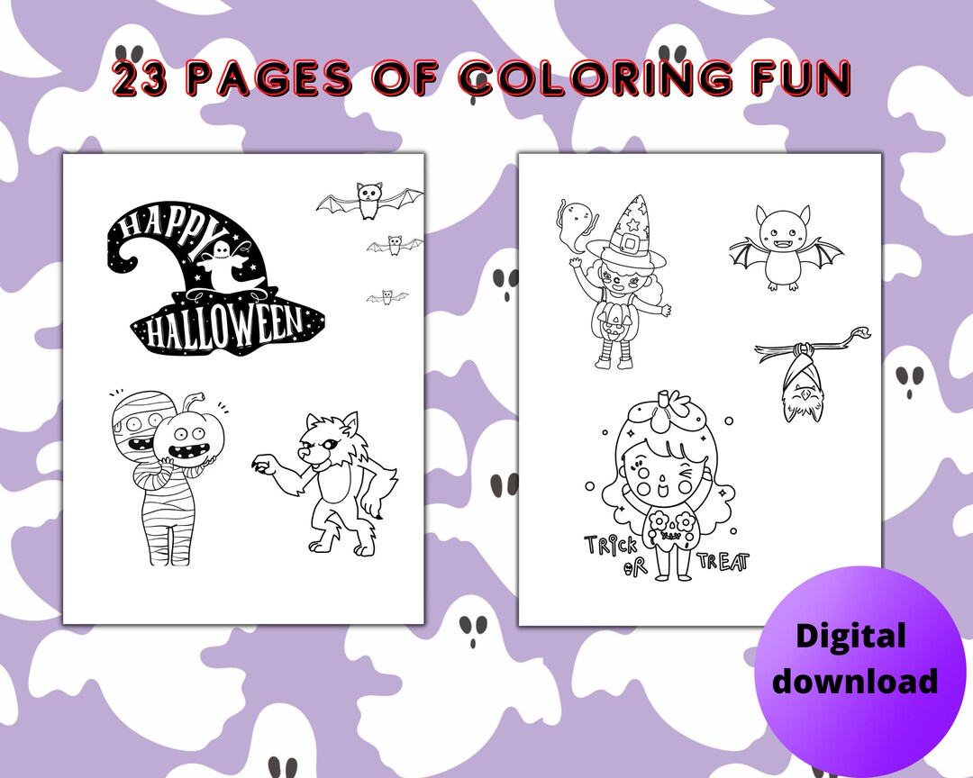 Halloween Coloring Pages/book for Children Aged 5 and Up - Etsy