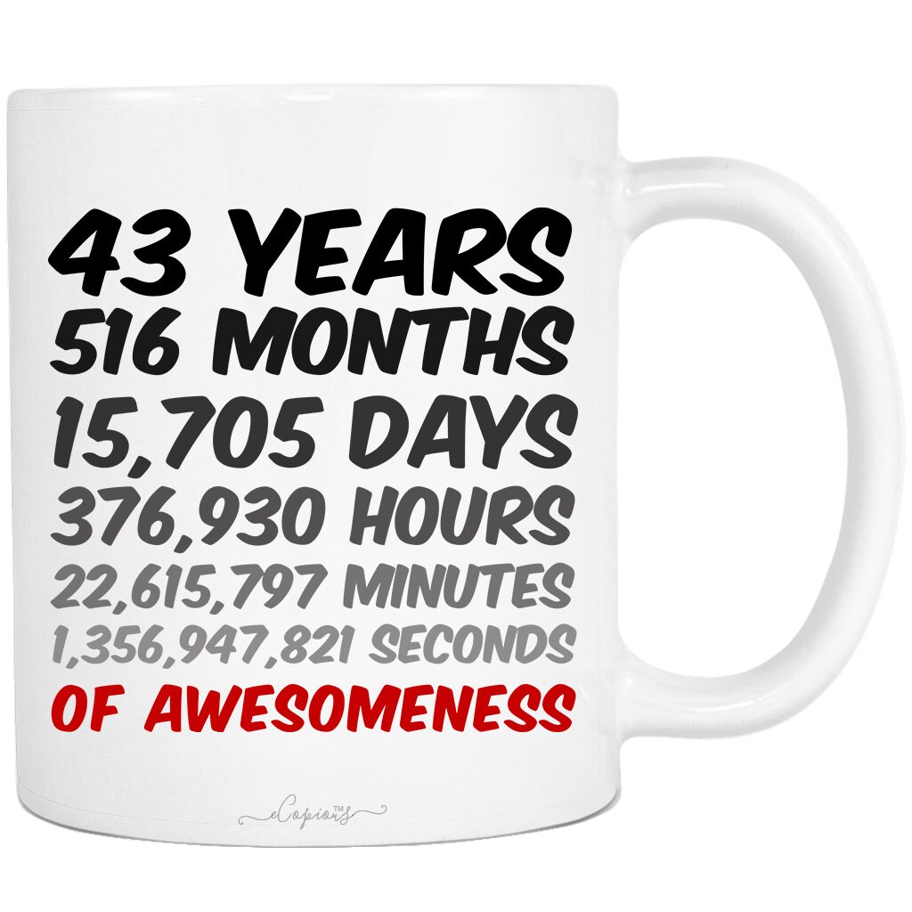 43rdbirthday or Anniversary Gift 43 Years of Awesomeness - Etsy