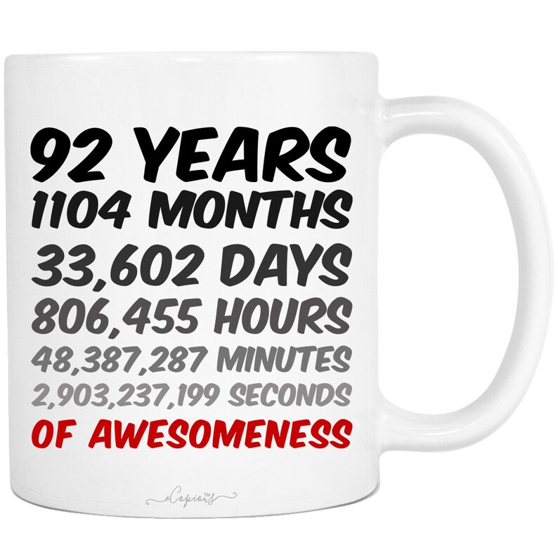 92ndbirthday or Anniversary Gift 92 Years of Awesomeness - Etsy