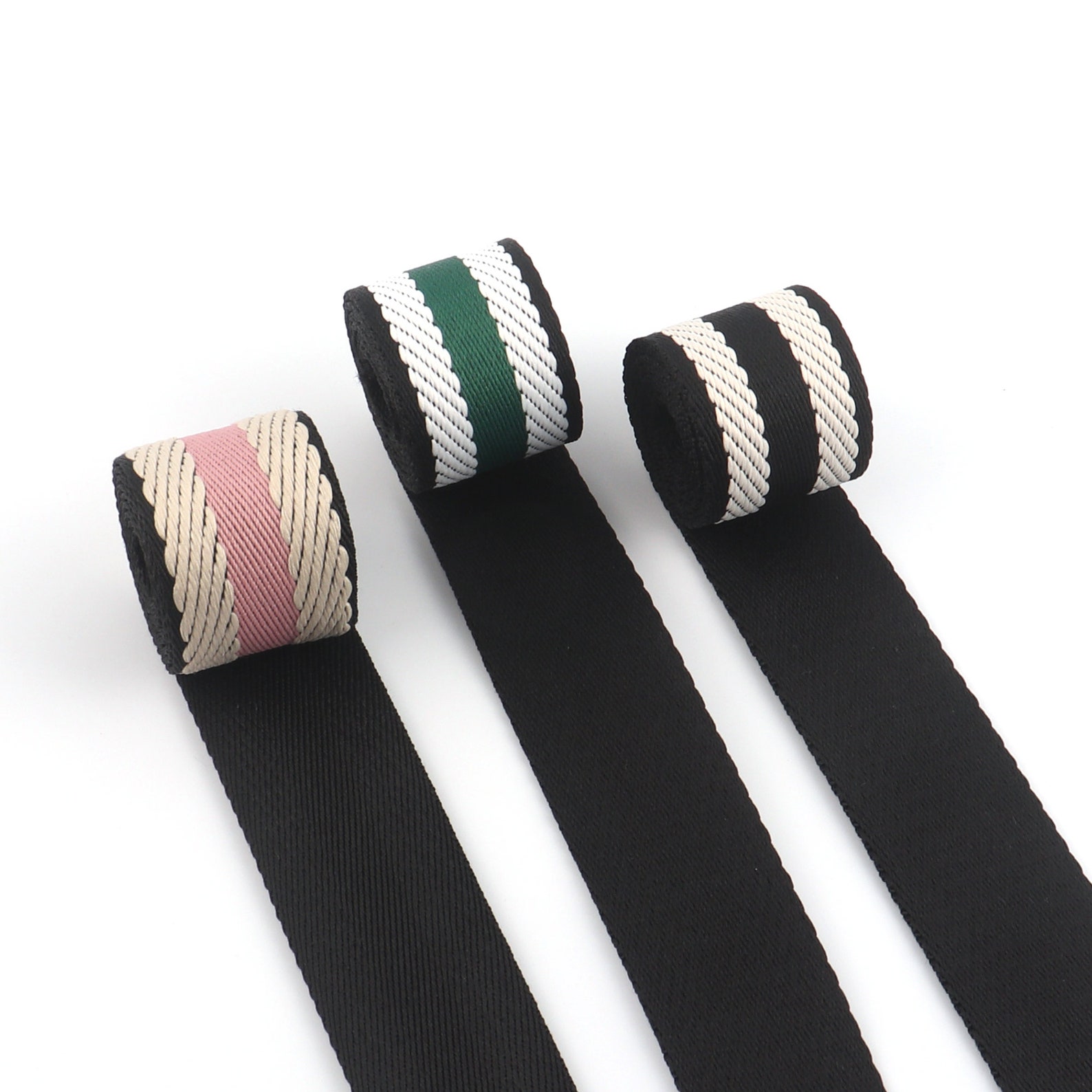 1 1/2“ Jacquard Webbing,38mm Colored Cotton Striped Belt Ribbon Canvas ...