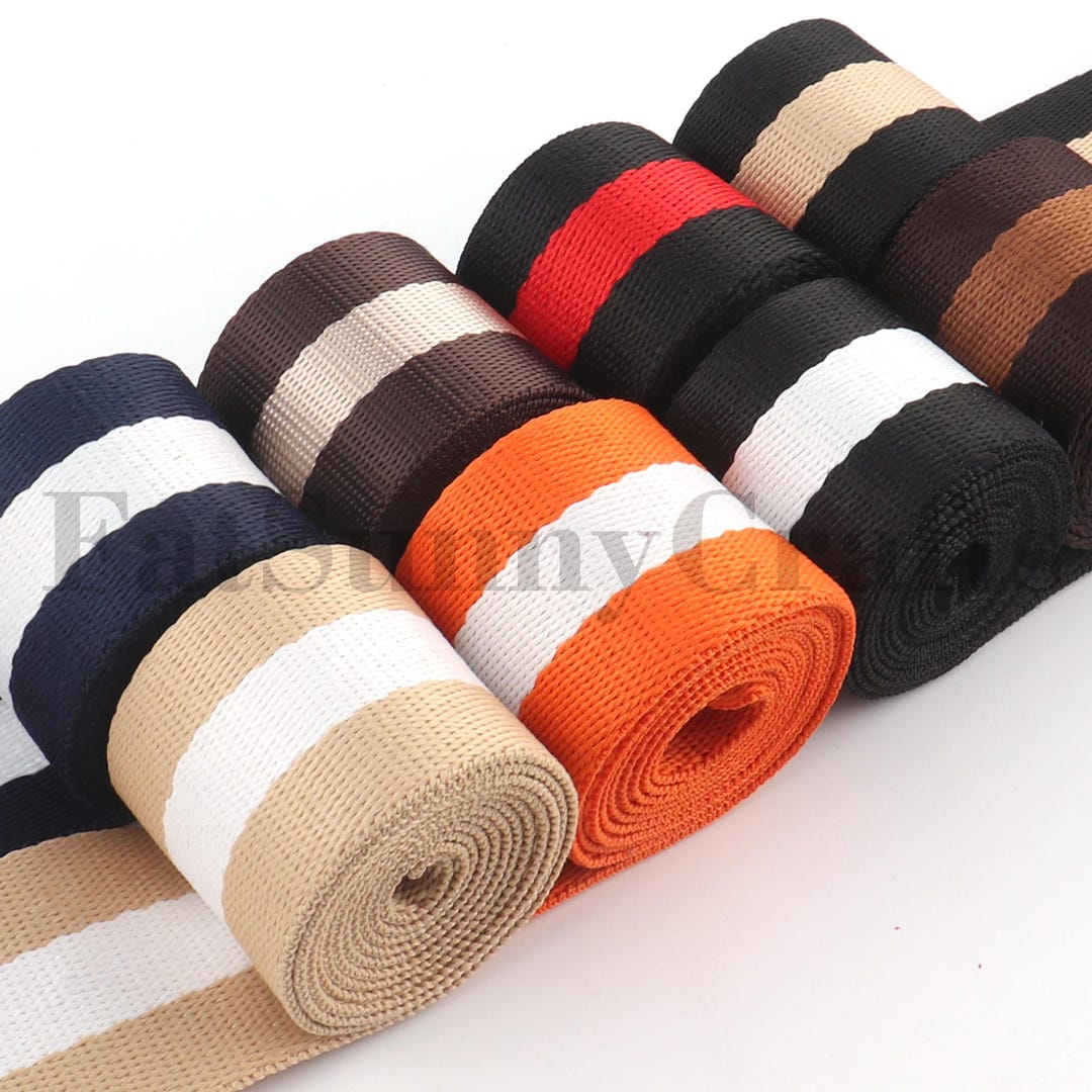 38mm Striped Webbing,colored Cotton Webbing Leash,canvas Belt Webbing ...