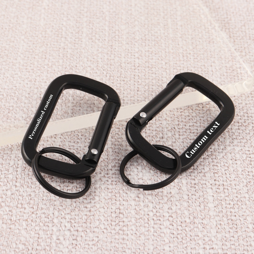 Personalized Square Shape Carabiner With Keyring,engraved Custom ...