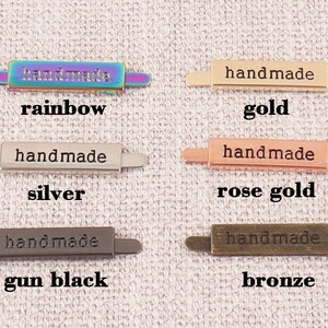 Metal "handmade" Bag Purse Labels, Rectangle/oval Multiple Colors ...