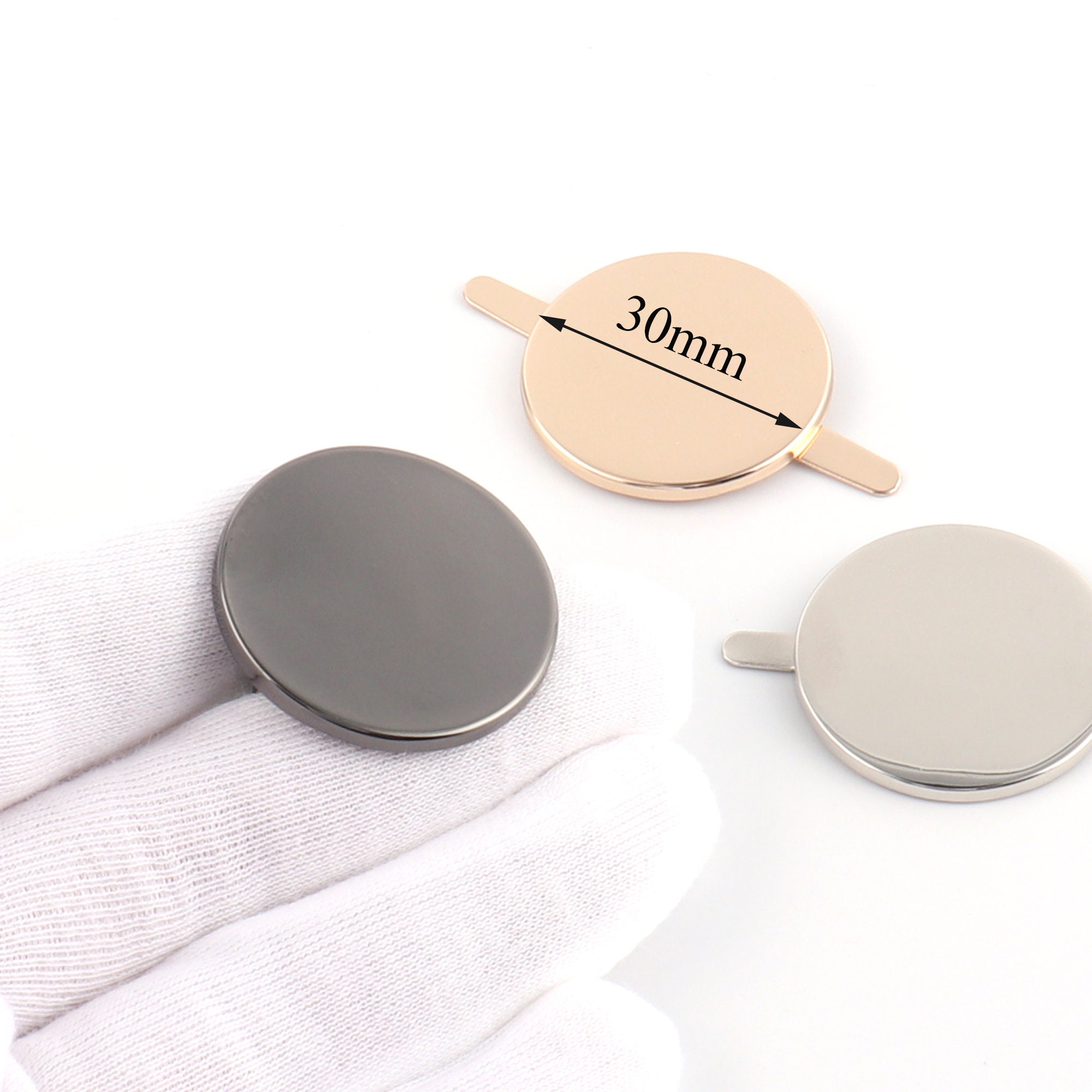 Custom Round Bag Labels,30mm Light Gold/gun Black/silver Metal Blank ...