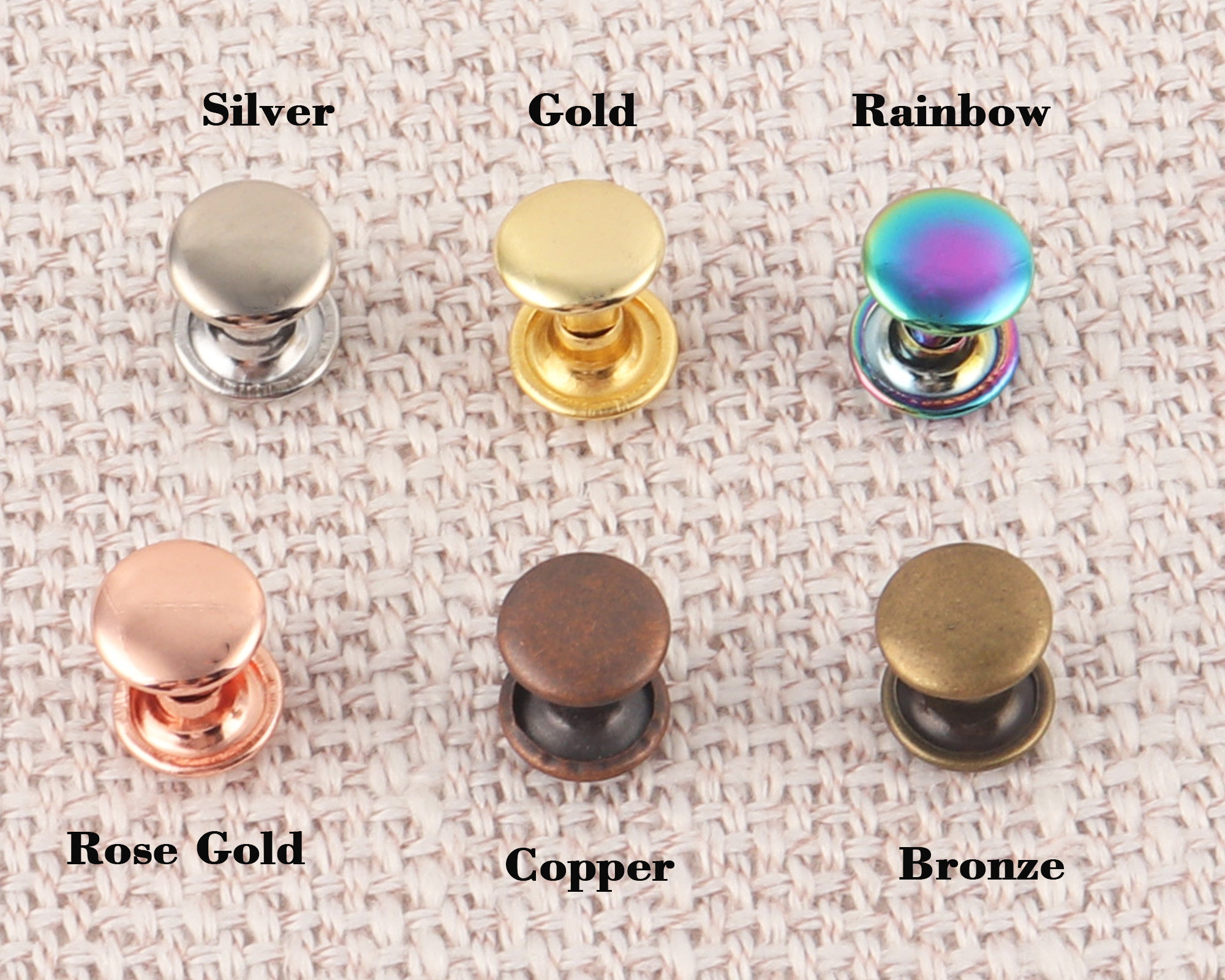 100 Pack Double Caps Rivets9x10mm Metal Rainbow Round Rapid - Etsy