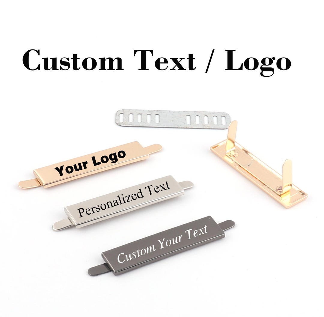Personalized Purse Bag Labels,49x12mm Black/light Gold Rectangle Metal ...