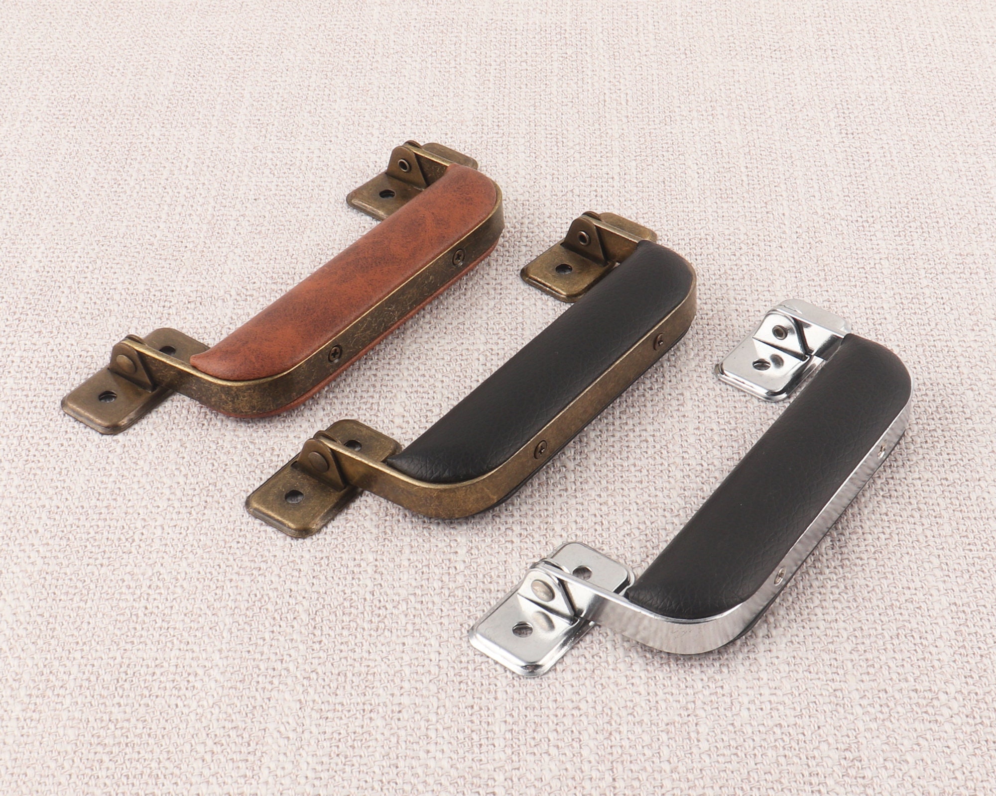 Box Leather Handles,black/bronze Luggage Trunk Handle Replacement ...