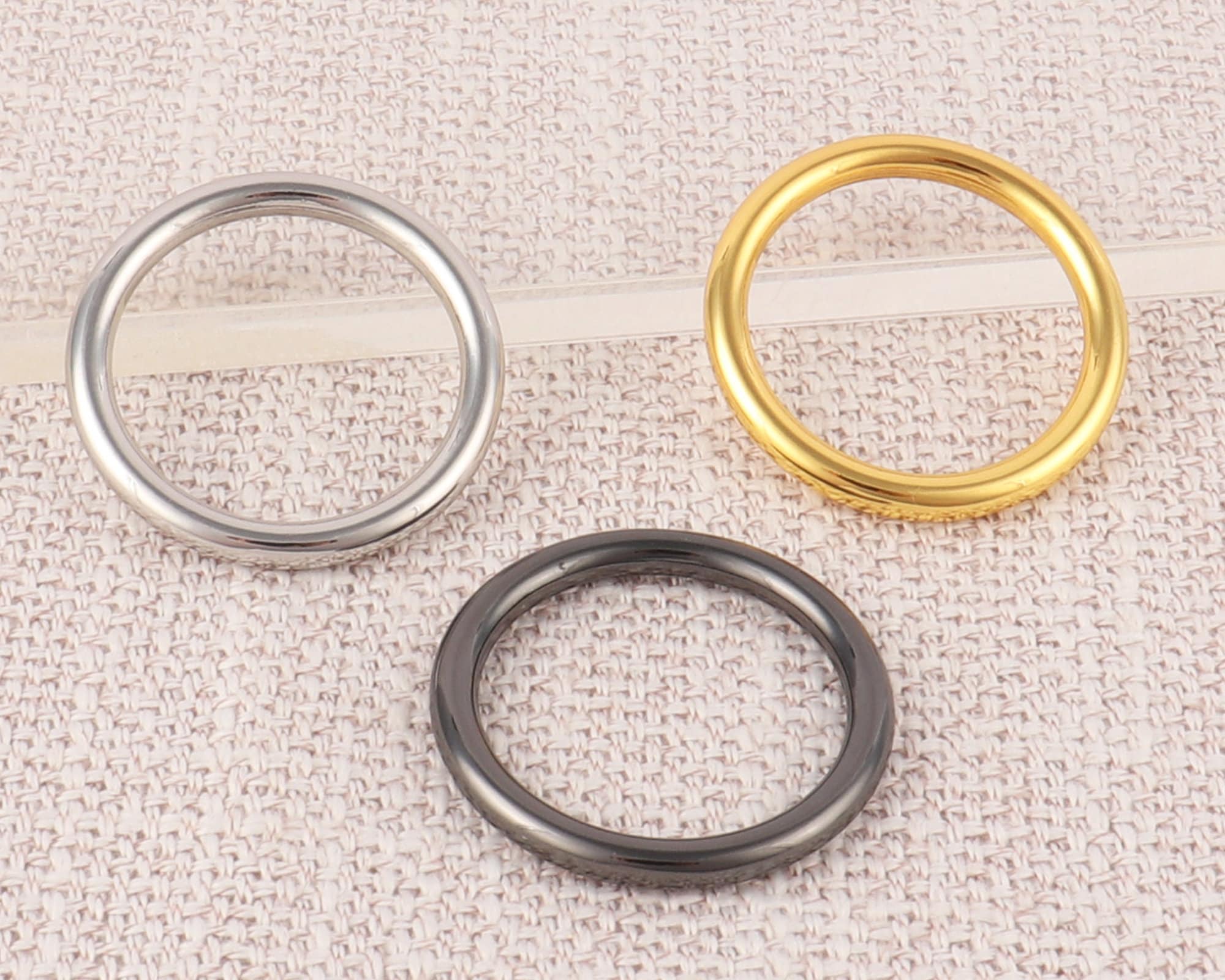 30mm Metal O Rings,silver/gold/gun Black Non Welded Round Strap Ring Buckle,zinc Alloy Loops ...