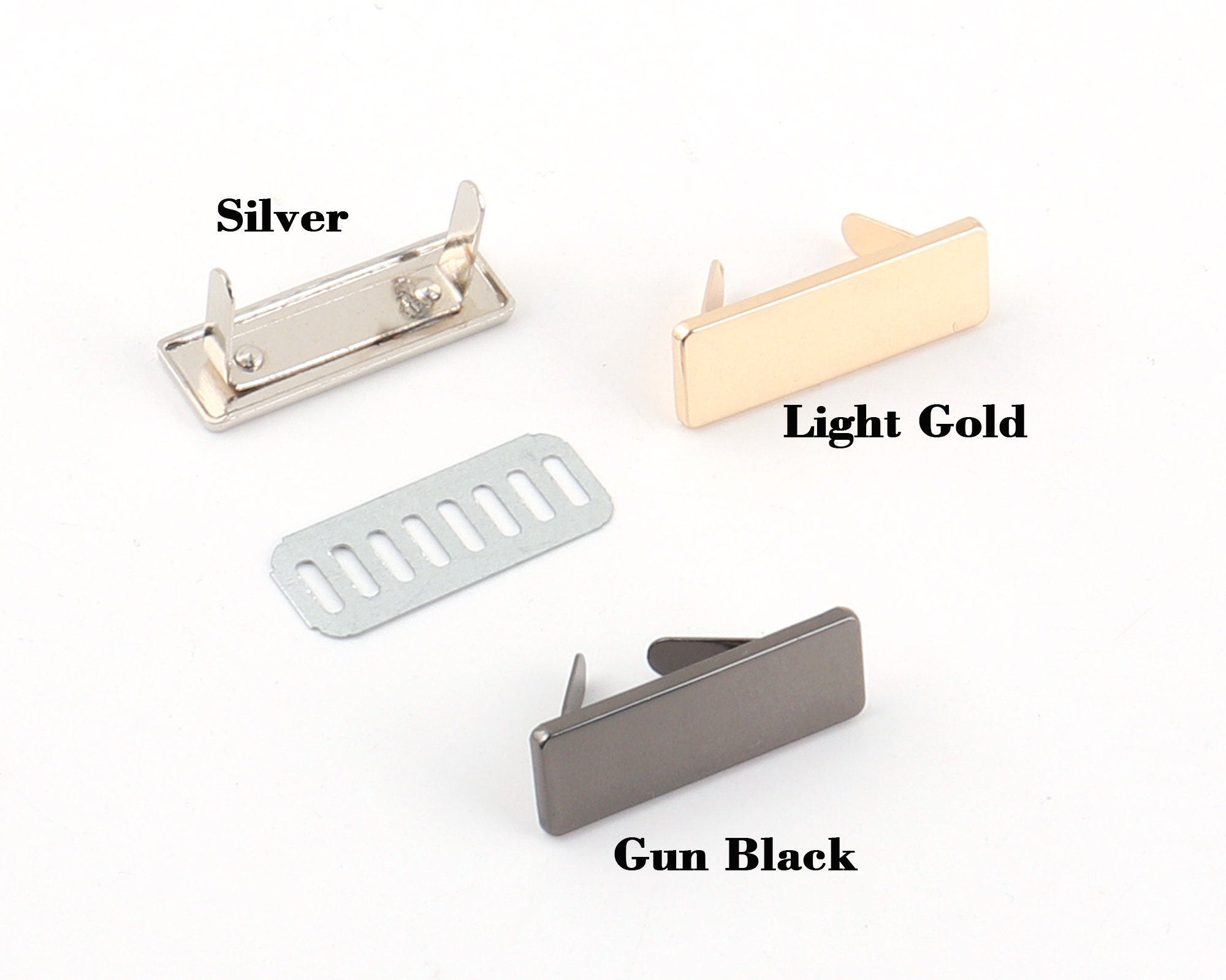 Custom Purse Bag Labels,35x12mm Gun Black/light Gold Rectangle Metal ...