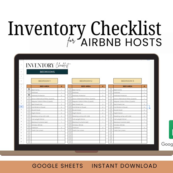 Airbnb Inventory Sheet - Etsy