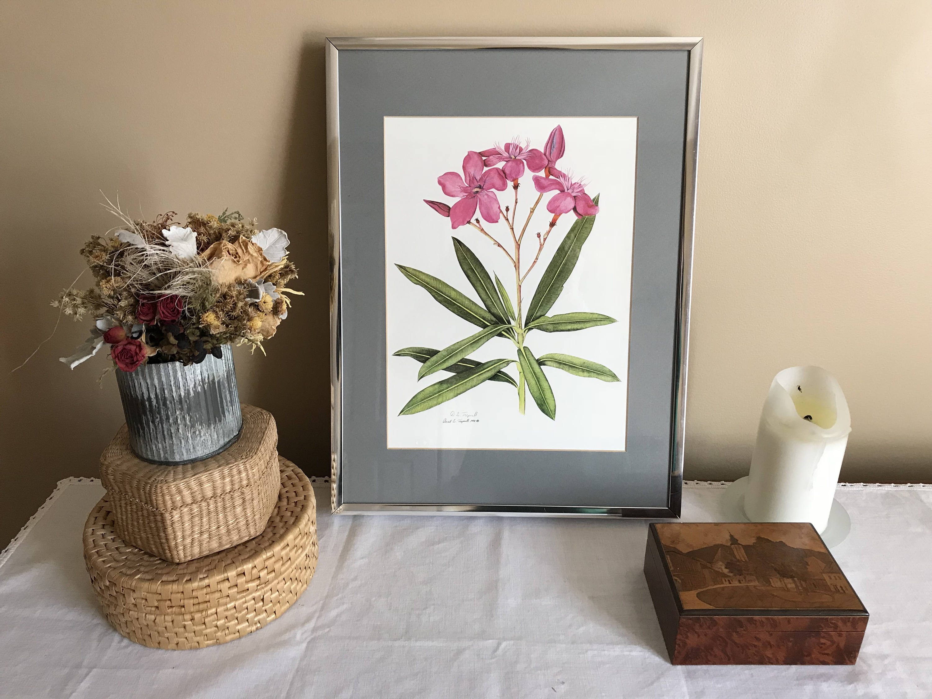 Oleander Print - Botanical Illustration, Botanical Lithographic Print ...