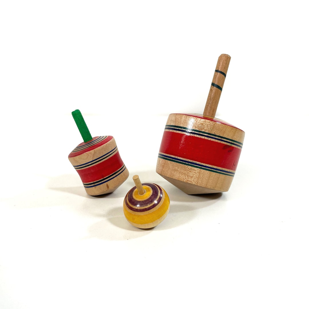 Japanese Small Spinners - Set of 3 - Wooden Spinners - Play Spinners ...