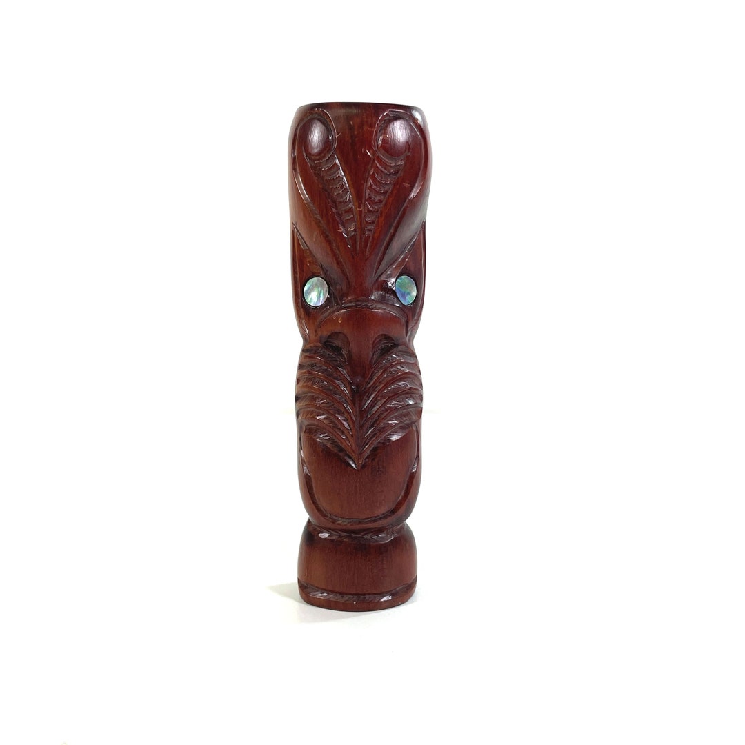 Vintage Large Tiki Wooden Figure - Wood Carvings - Moana - New Zealand ...