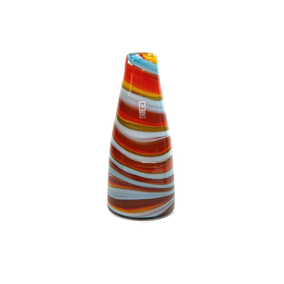 Vintage Small Colorful Medina Glass Vase - Home Decor - Table Vase ...