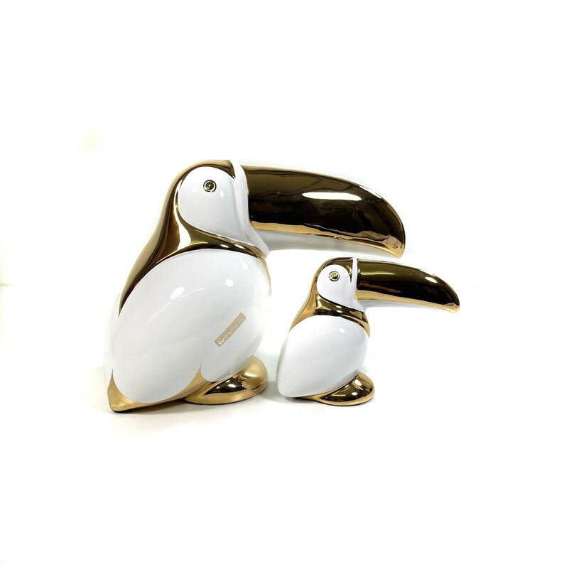 Vintage Formano Ceramic Figures - Toucans - Italian Ceramics - Golden ...