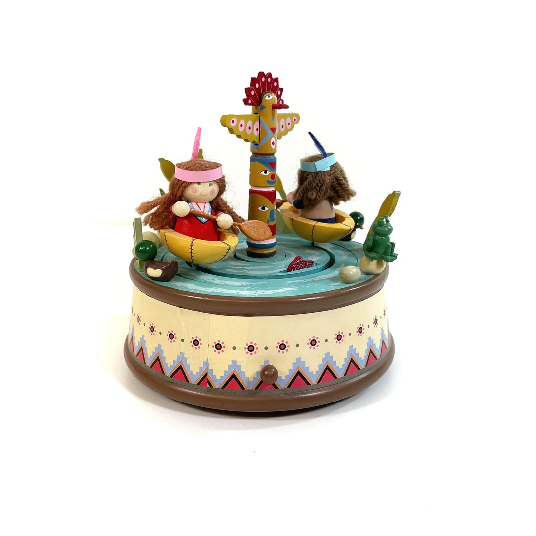 Vintage ENESCO Music Box - Tiki - Indian Love Call - Hula Beach - Totem ...