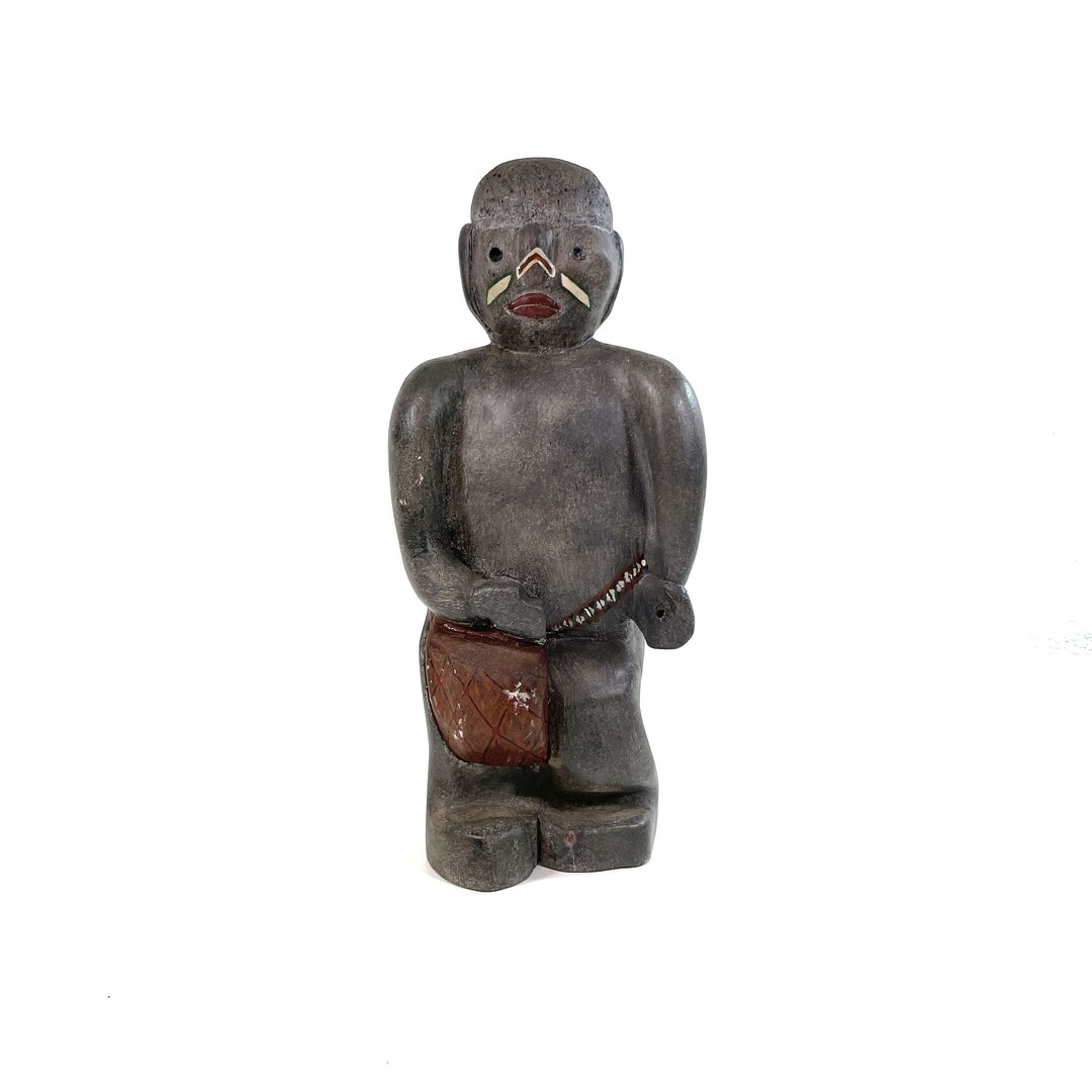 Vintage Inuit Wooden Figure From Canada - Indigenous Folk Art ...