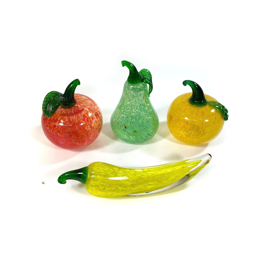 Vintage Glass Fruits - Art Glass by Gränna Glasbruk - Apples, Pears and ...