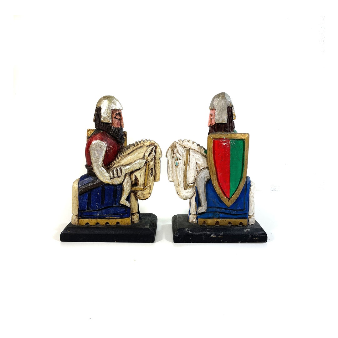Vintage Set of Medieval Knights Figures - Stylized Polychrome ...