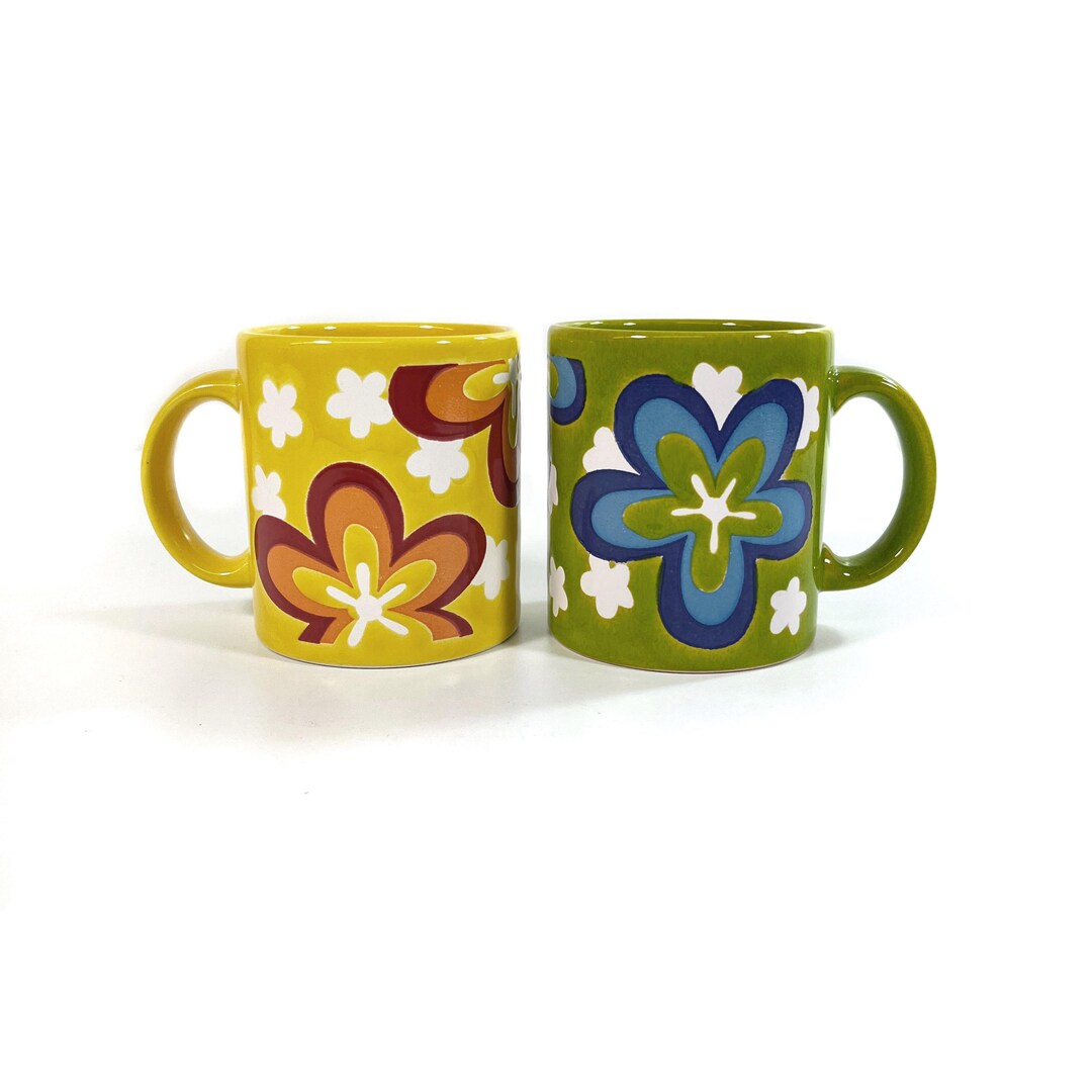 Ceramic Cups Waechtersbach Typical Flower Power Cups Kitchen Drinking ...