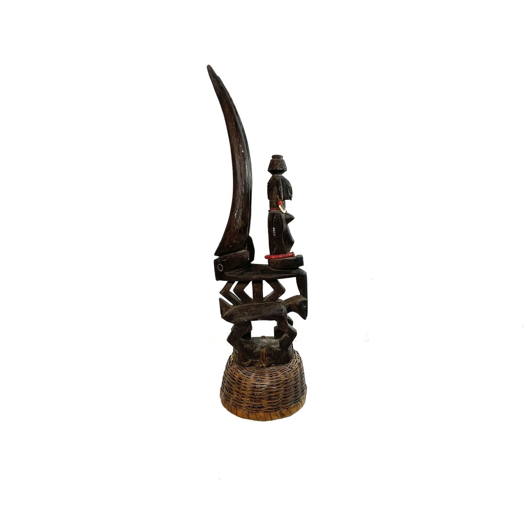 Vintage Chi Wara Statue - African Antelope Mask - Mali - Dance Mask ...
