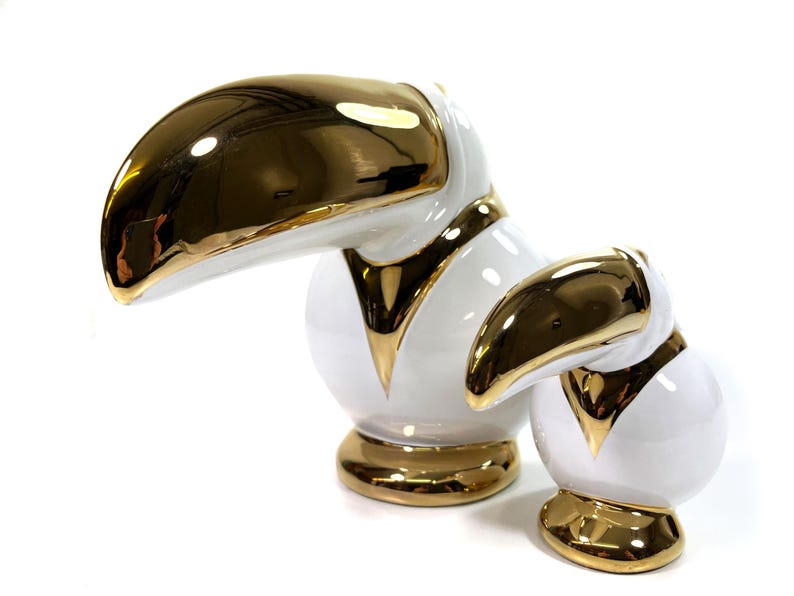 Vintage Formano Ceramic Figures - Toucans - Italian Ceramics - Golden ...