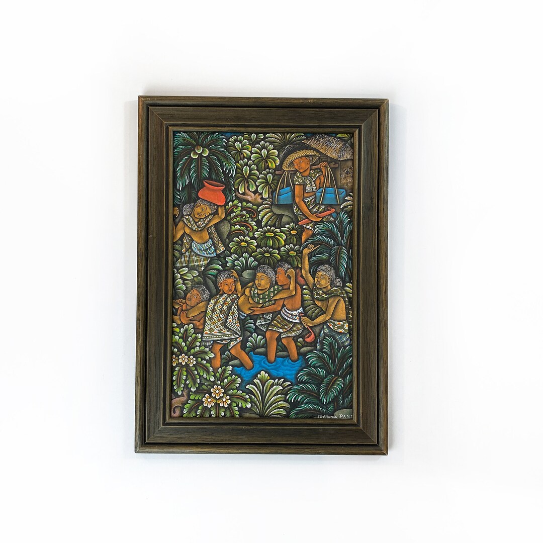 Vintage Ubud Painting by Ida Bagus Ketut Panda - Gouache on Paper ... Vintage Ubud Painting by Ida Bagus Ketut Panda - Gouache on Paper ...