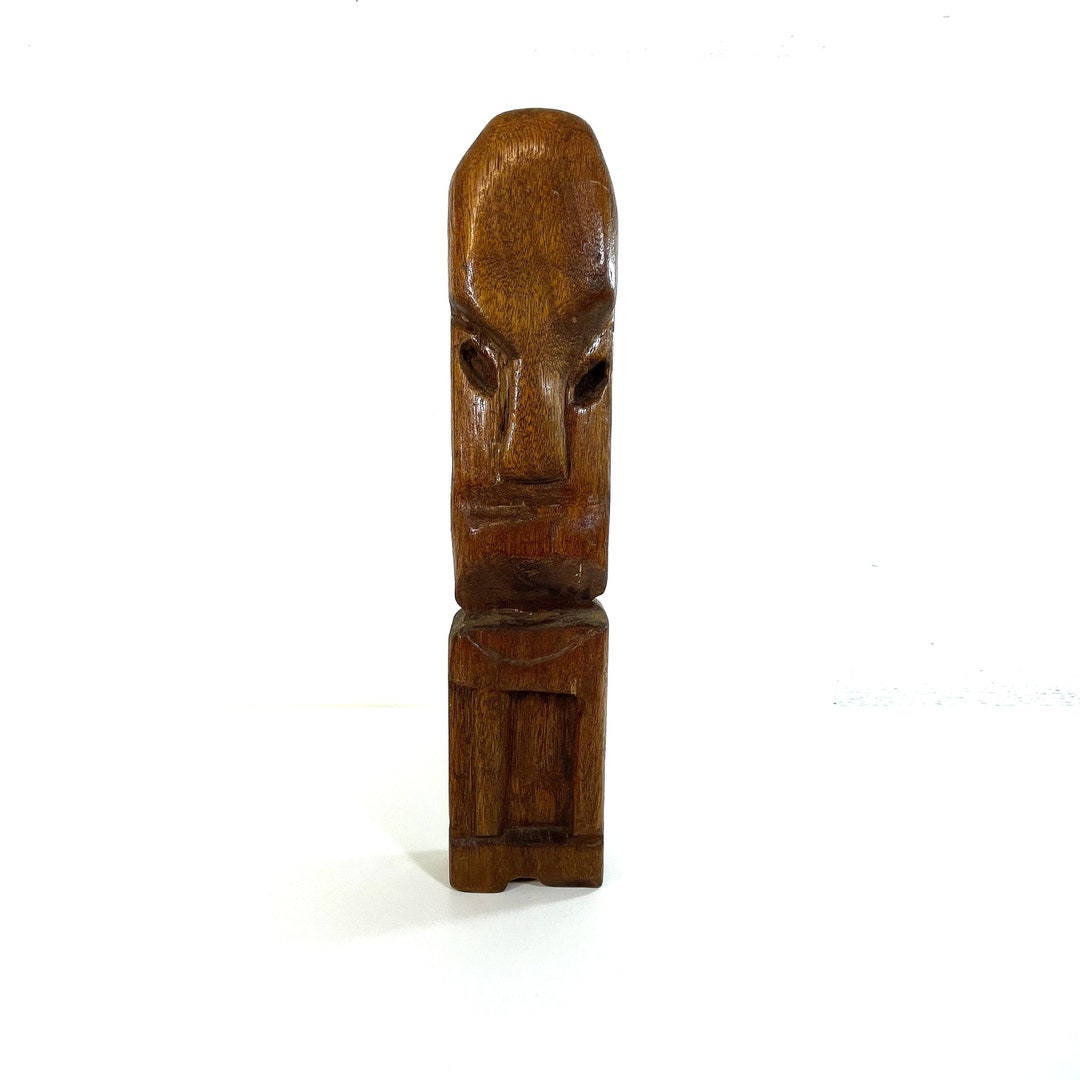 Mid Century Moai Rapa Nui Wood Figure - Easter Island - Ancestral ...