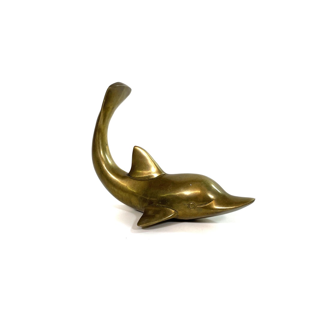 Vintage Brass Dolphin - Medium Figure - Solid Brass - Miniature - Whale ...