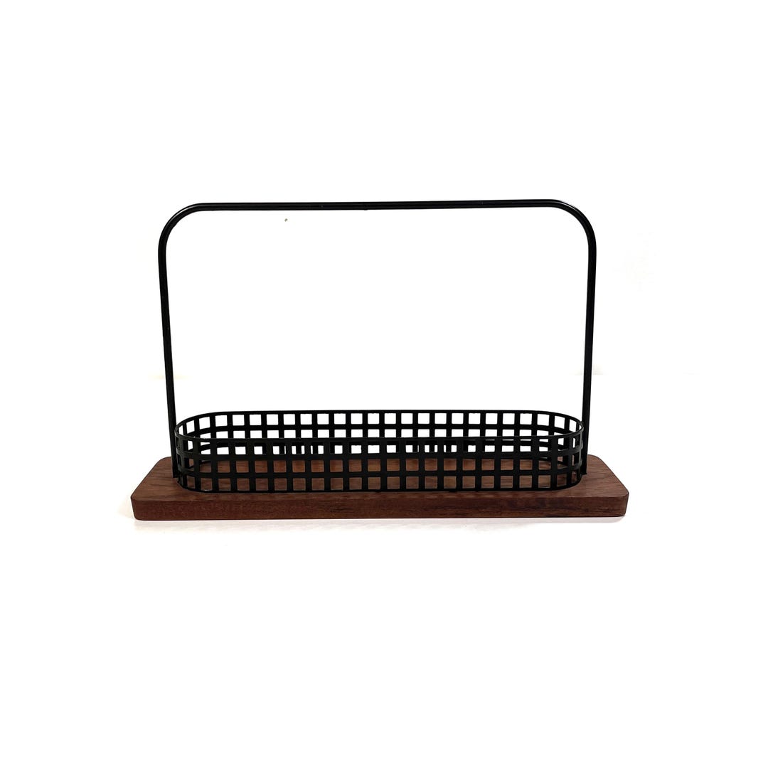 Mid Century String Era Teak Metal Shelf - Holder Set - Timeless ...