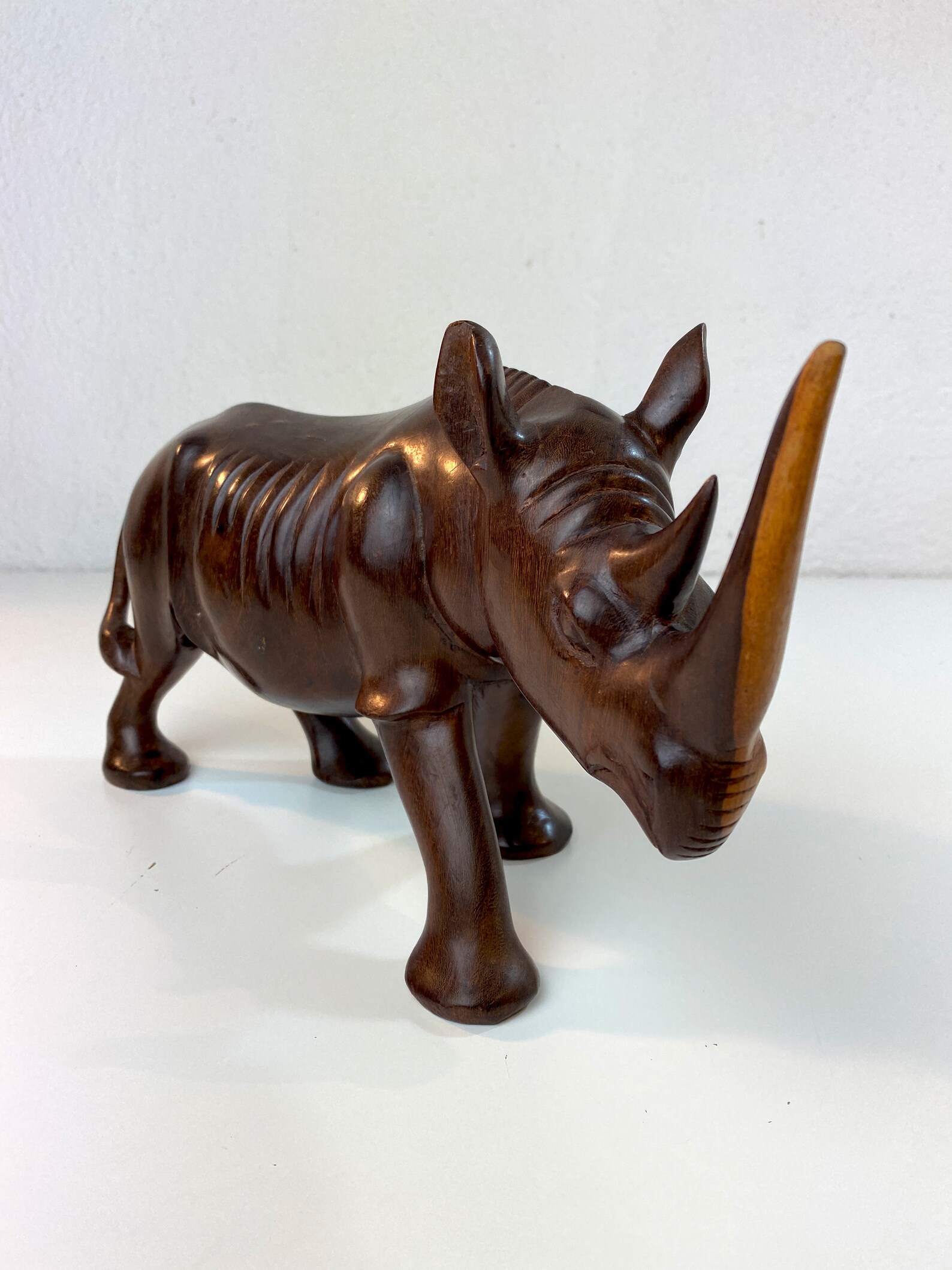 Solid Vintage Hand-carved Rhino Wooden Figure Dark Brown - Etsy