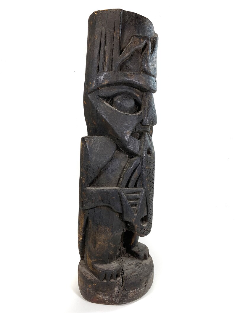 Large Vintage Huari Wooden Figure Wari Hand Carved South | Etsy