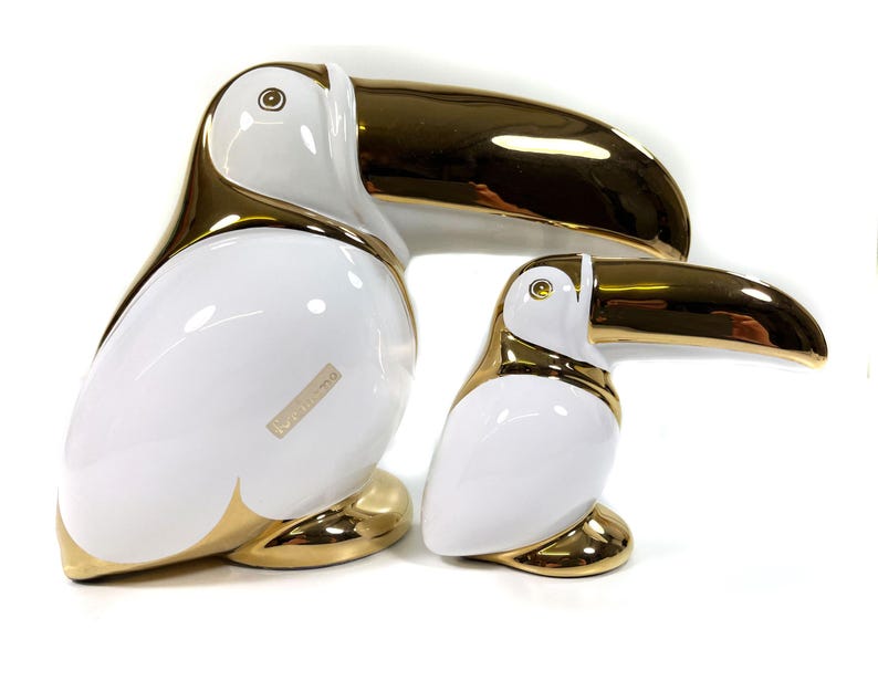Vintage Formano Ceramic Figures - Toucans - Italian Ceramics - Golden ...