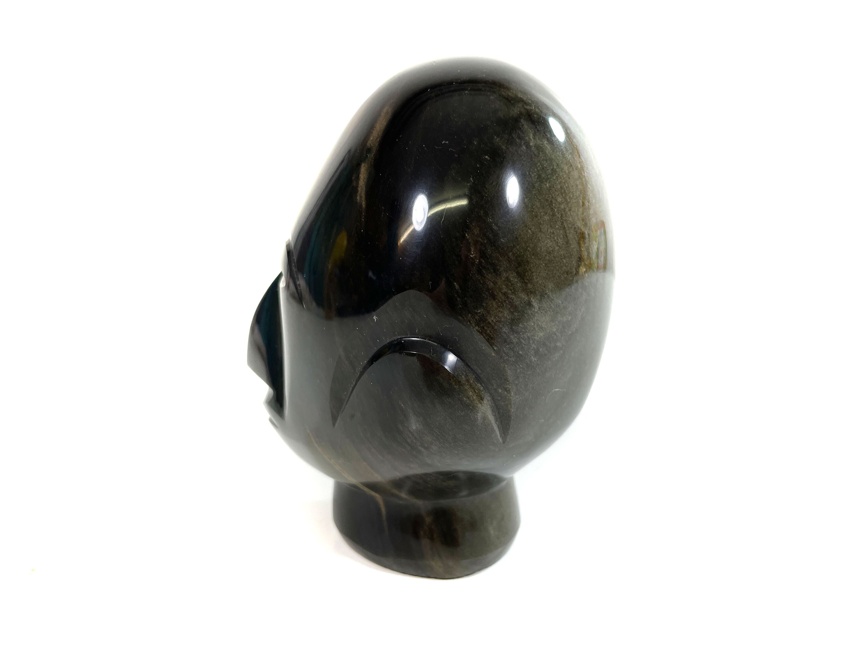 Mid Century Gold Obsidian Aztec Mayan Figurine - Obsidian - 12 Cm High ...